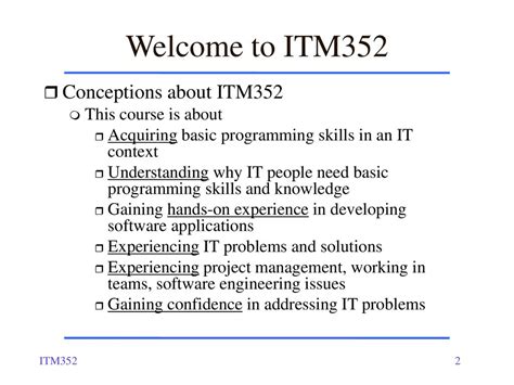 Itm352 Introduction To Applications Programming Ppt Download