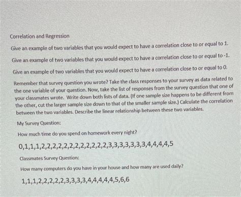 solved correlation and regression give an example of two