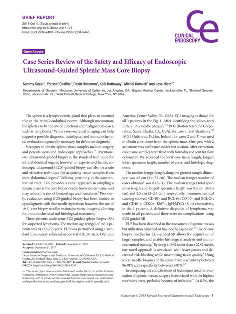 Pdf Case Series Review Of The Safety And Efficacy Of Endoscopic