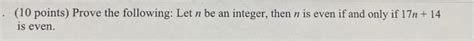 Solved 10 Points Prove The Following Let N Be An