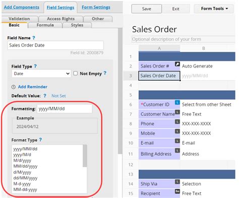 Fields Formatting