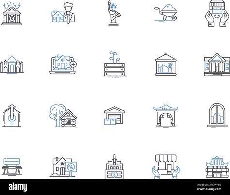 Architecture Outline Icons Collection Architecture Structure Design
