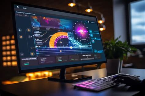 Premium Photo Monitor Displays Analytics Digital Data Visualization