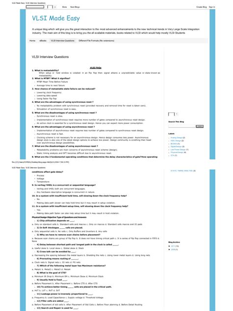 Vlsi Interview Back End Pdf Cmos Mosfet