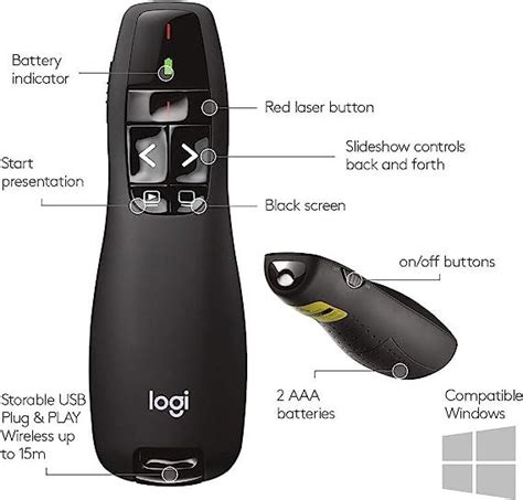 Logitech Wireless Presenter R400 Presentation Wireless Presenter With