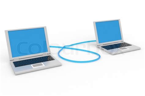 Two Connected Laptops Computer Network Computer Generated Image Stock Photo Colourbox