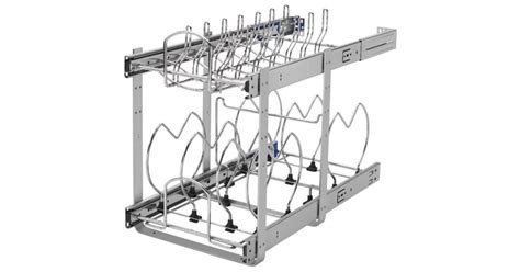 Rev A Shelf CW SC CR Classic W Two Tier Steel Frame Wire Pull Out Cookware Pots And