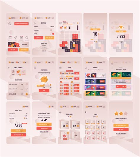 Blocks And Rows Mobile Game UI On Behance