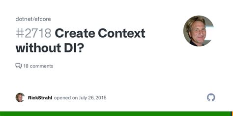 Create Context Without Di Issue Dotnet Efcore Github