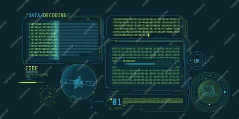 Premium Vector Interface Of The Program For Processing And Decoding Satellite Data Vector