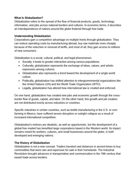 Understanding Globalization Pdf