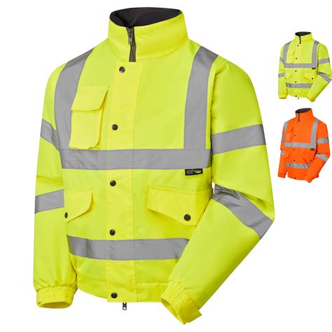 Supertouch Hi Vis Fleece Lined Bomber Jacket Warm Safety Wear