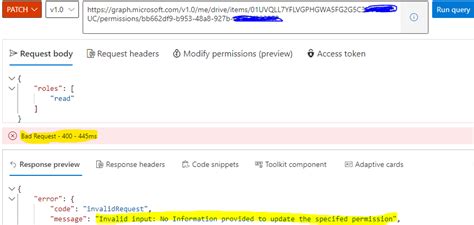 why is update permission graph api for files not working with no