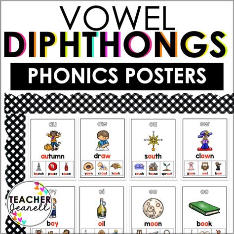 Diphthongs Poster Set Phonics Posters Teacher Jeanell