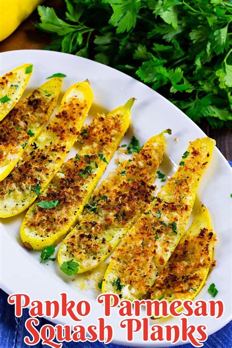 Panko Parmesan Squash Planks Recipe Parmesan Squash Zucchini