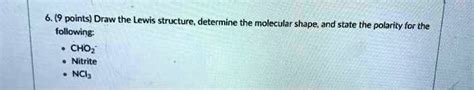 Points Draw The Lewis Structure Determine The Mo SolvedLib