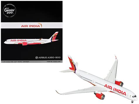 Airbus A350 900 Commercial Aircraft Air India Vt Jrh White With Striped Tail Gemini 200