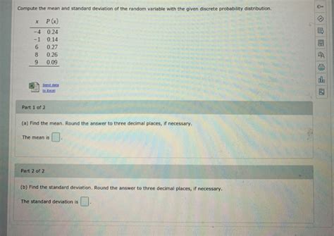 Solved Compute The Mean And Standard Deviation Of The Random