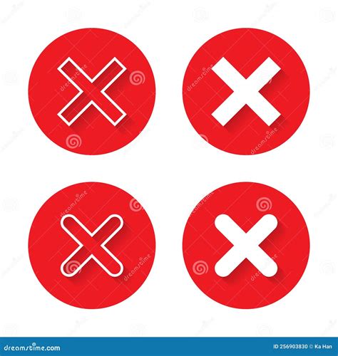 X Cross Wrong Error Icon Vector In Flat Style Stock Vector Illustration Of Line Rejected