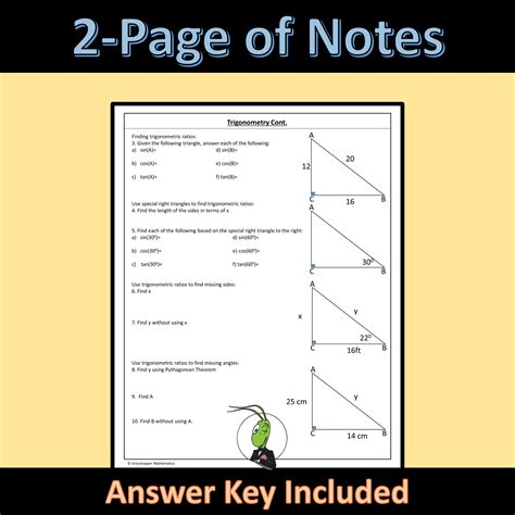 Trigonometry Guided Notes Geometry Right Triangles And Trigonometry Unit Made By Teachers
