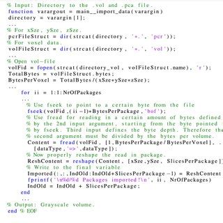 Excerpt From The Script Used For Importing The Scan Data With MATLAB Download Scientific