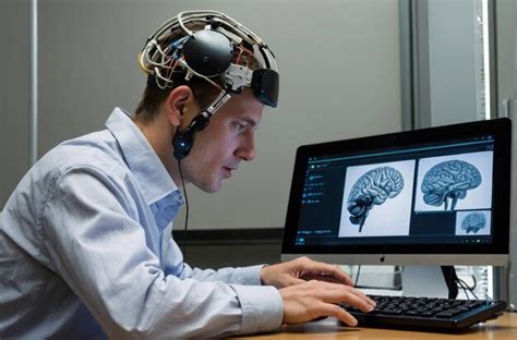 Premium Photo Futuristic Neural Interface Experiment