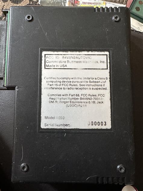 Automodem 1650 With Serial Number 000003 R Commodore