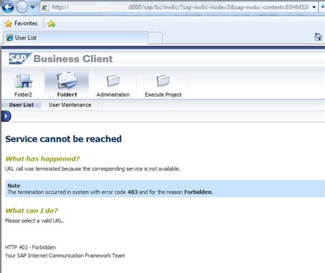Solved Nwbc Service Cannot Be Reached Page Displaying Sap