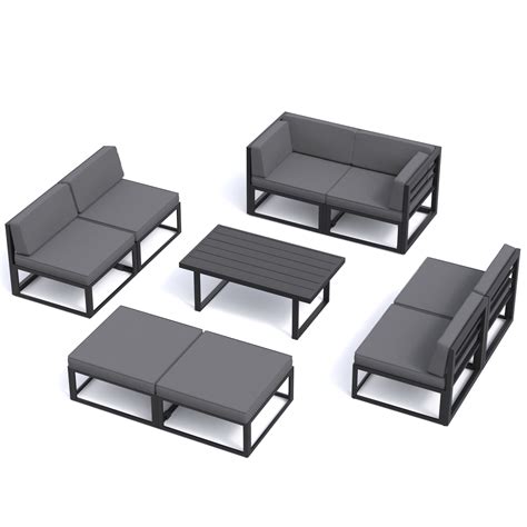 Mruaka Aluminum Patio Furniture Set 9 Piece Modern Outdoor Furniture