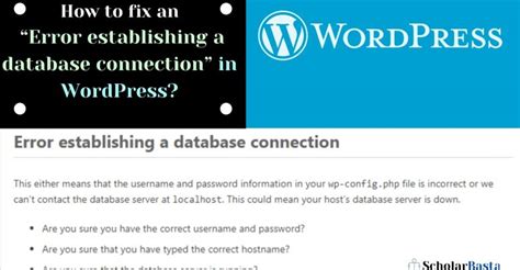 How To Fix An Error Establishing A Database Connection In WordPress