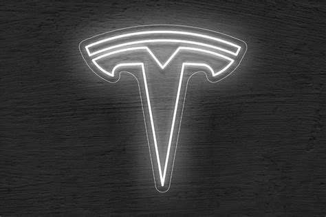Tesla Logo Neon Sign Tesla Neon Sign Tesla Illuminated Logo Sign Car