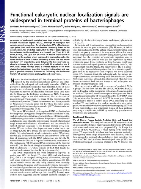 Pdf Functional Eukaryotic Nuclear Localization Signals Are Widespread In Terminal Proteins Of