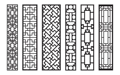 Cnc 및 레이저 절단을 위한 흰색 배경 이슬람 및 기하학적 모티프가 있는 검은색 패턴 프리미엄 벡터
