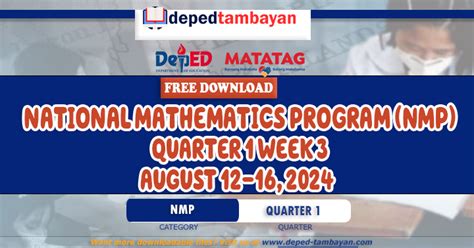National Mathematics Program Nmp Lesson Scripts Q1 Week 3 Free