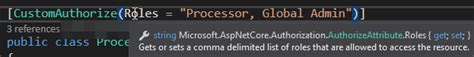 C How To Handle Roles When Injecting Service Filter With An Authorization Attribute Stack