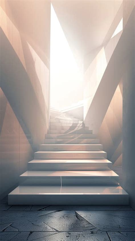A Staircase With Triangular Steps Creating A Dynamic Visual Effect Stock Image Image Of