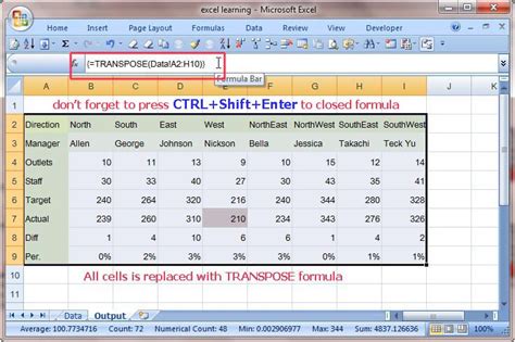 welcome to kesinee blog การแปลงแถวเป็นคอลัมน์ excel ด้วยฟังก์ชัน transpose
