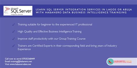 Microsoft Sql Integration Services Training In Lagos Education Nigeria