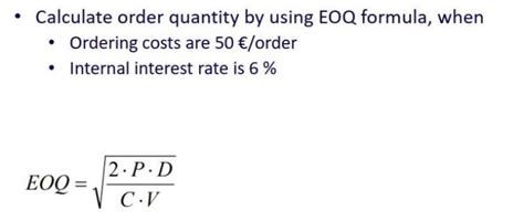 Solved FOn 7alandn Calculate Order Quantity By Using EOQ Chegg Com