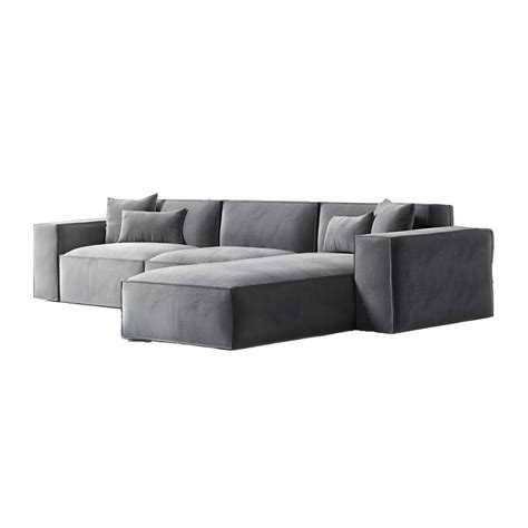 Modern Square Arm Modular Sectional Sofa Set In Gray Of 276 H 3