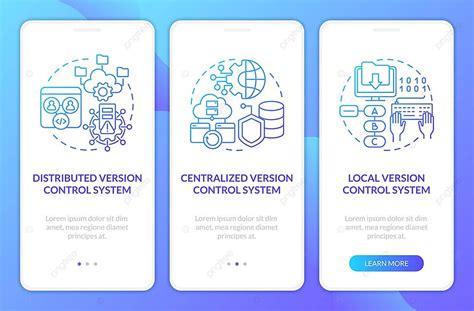 Mobile App Onboarding Screen Featuring Blue Gradient Types Of Version