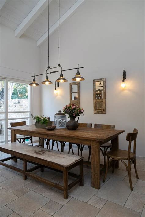 Rustic Dining Table Set With Bench