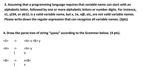 Solved 3 Assuming That A Programming Language Requires That