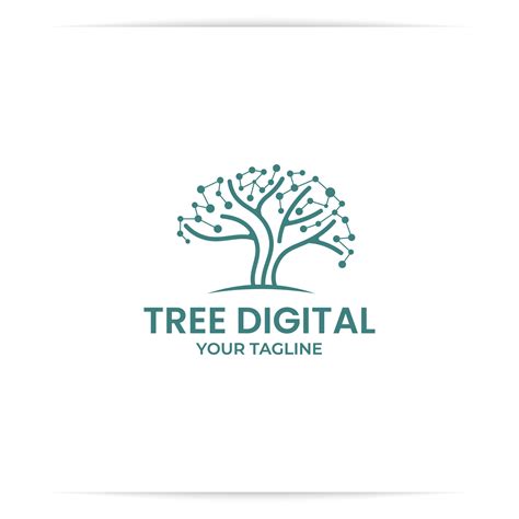 Tree Technology Logo Design Vector Branch Connect Data Digital Vector Art At Vecteezy