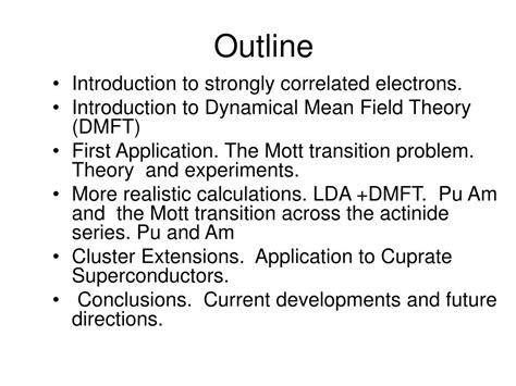 Ppt Introduction To Strongly Correlated Electron Materials And To Dynamical Mean Field Theory