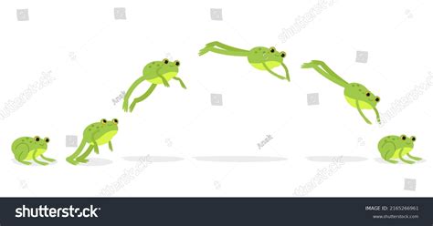 Funny Jumping Frog Character Animation Stop เวกเตอร์สต็อก ปลอดค่าลิขสิทธิ์ 2165266961