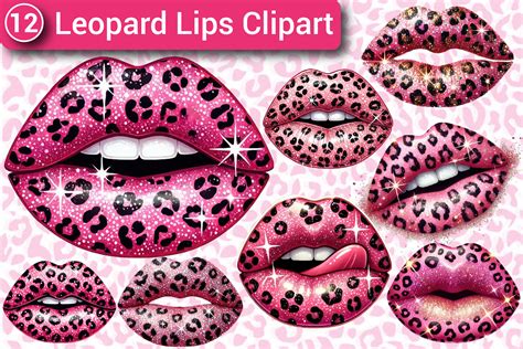 Pink Leopard Lips Clipart Bundle Png Graphic By Digital Panda