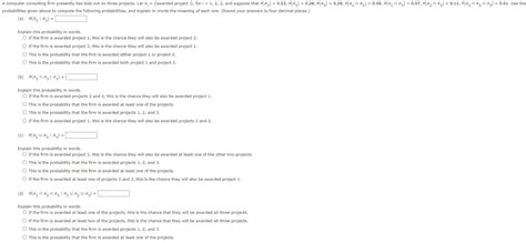Solved Probabilities Given Above To Compute The Following Chegg