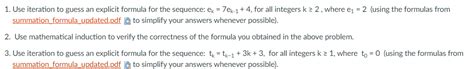 Solved Use Iteration To Guess An Explicit Formula For The Chegg Com