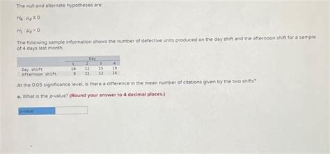 solved the null and alternate hypotheses are h0−μd≤0h1 μd 0